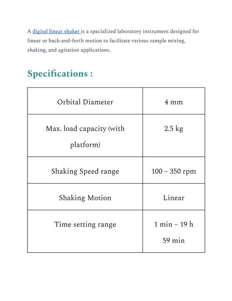 Digital Linear Shaker Pdf