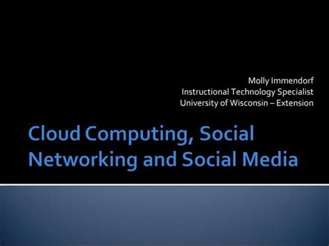 cloud computing social networking and social media ppt social