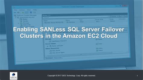 webinar enabling sanless sql server failover clusters in the amazon