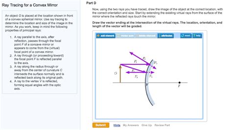 Solved Ray Tracing For A Convex Mirror An Object O Is Pla