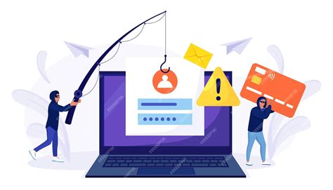 個人データ、クレデンシャル、パスワード、銀行文書、クレジットカードを盗むフィッシングサイバー犯罪者。小さな匿名のハッカーがコンピューターを攻撃