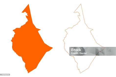 Nuenen Gerwen En Nederwetten Municipality 지도 벡터 그림 낙서 스케치 맵 0명에 대한 스톡