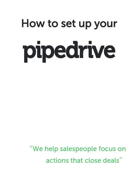 How To Set Up Your Pipedrive Pdf Pdf Sales Spreadsheet