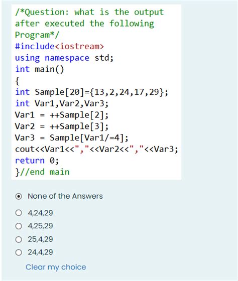 Solved Question What Is The Output After Executed The Chegg