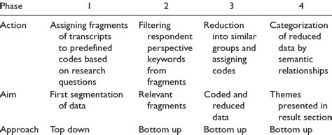 Consequent Phases Of Coding And Categorizing Download Table