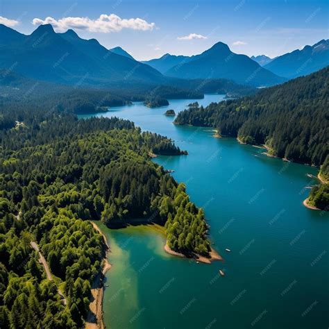 Premium Ai Image Aerial View Of Lake Cushman And The Olympic