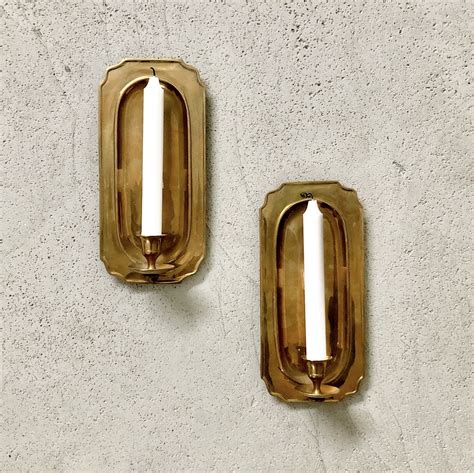 Brass Wall Candle Sconces Pair Nordic Nouveau