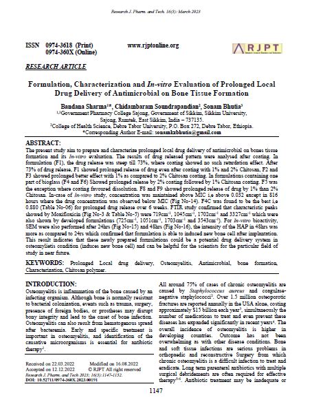 Pdf Formulation Characterization And In Vitro Evaluation Of Prolonged Local Drug Delivery Of