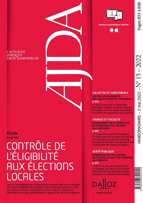 Publication AJDA contrôle des critères déligibilité au niveau local