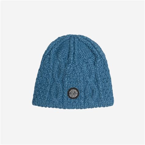 스투시 스컬캡 케이블 니트 블루 Stussy Kream