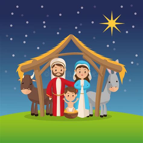 Icono Del Pesebre Diseño De La Feliz Navidad Gráfico De Vector Stock de