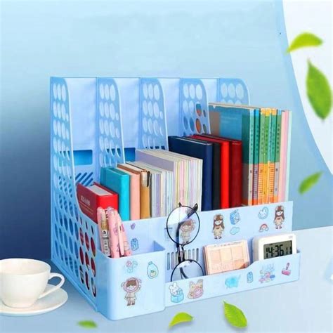 Desktop Bookshelf Magazine Rack File Storage Box Filing Tray