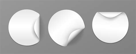 구부러진 가장자리가 있는 둥근 흰색 끈적끈적한 라벨 세트 3차원 형태에 대한 스톡 벡터 아트 및 기타 이미지 3차원 형태 가격 곡선 Istock