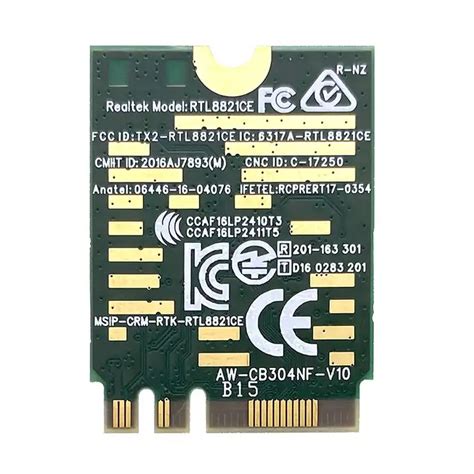 Realtek RTL8821CE AW CB304NF 802 11AC 1X1 NGFF M 2双频2 4G 5G 433Mbps BT