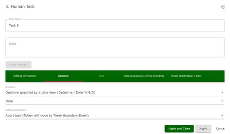 timer intermediate event boundary type questetra support