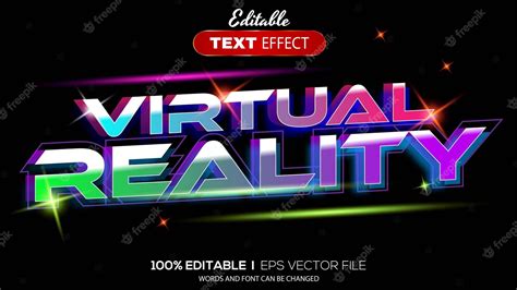 Premium Vector 3d Virtual Reality Text Effect Editable Text Effect