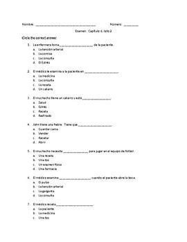 Vocabulary Test Chapter 6 List 2 Asi Se Dice 1 Tpt