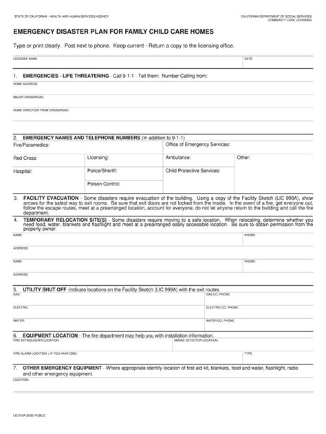 610a Disaster Plan Fill Online Printable Fillable Blank Pdffiller