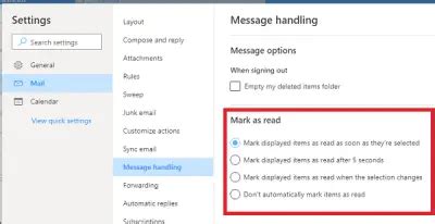 Outlook Email Remains Unread Even After I Have Read It