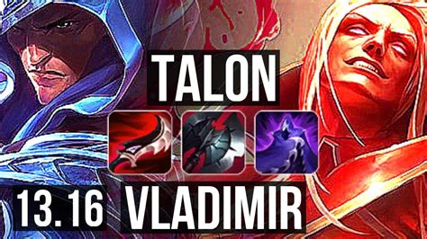 Talon Vs Vladimir Mid 1816 Legendary 400 Games Rank 14 Talon