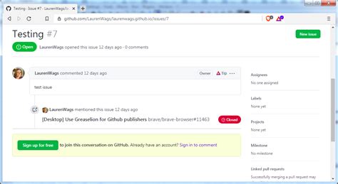 [desktop] github inline tipping broken · issue 10434 · brave brave