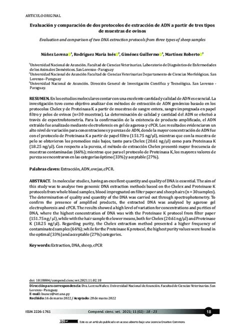 Evaluation And Comparison Of Two Dna Extraction Protocols From Three Types Of Sheep Samples