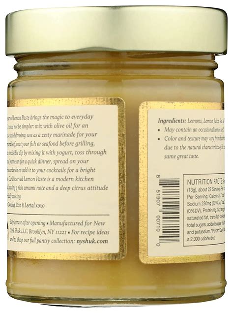 New York Shuk Preserved Lemon Paste 10oz Gourmet Flavor For Cooking