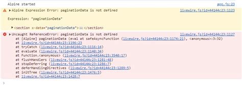 Javascript Alpine Js Paginationdata Is Not Defined Error In Laravel