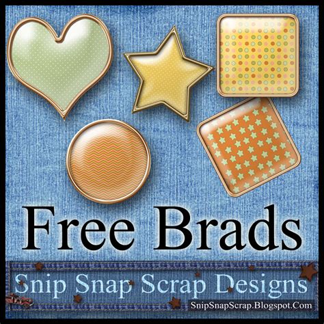 Snip Snap Scrap Free Digital Scrapbook Beach Fun Brads