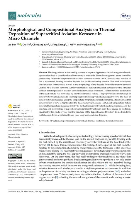 Pdf Morphological And Compositional Analysis On Thermal Deposition Of Supercritical Aviation