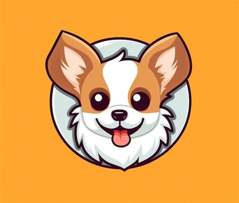 Um Cachorro De Desenho Animado Com Rosto Em Um Círculo Foto Premium