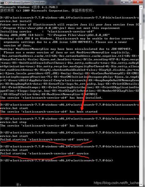 Elasticsearch：windows下安装踩坑 Dwcurrentstate1 Dwwin32exitcode 1067