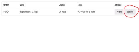 Php Add Cancel Button On My Account Orders List Using Woo Cancel For