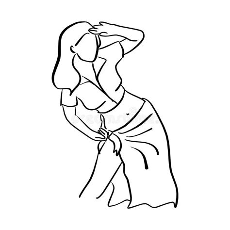 Female Model With Shadow Vector Illustration Sketch Hand Dr Stock Vector Illustration Of