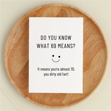 69th Birthday Card For Men Rude Birthday Card Funny 69th Birthday