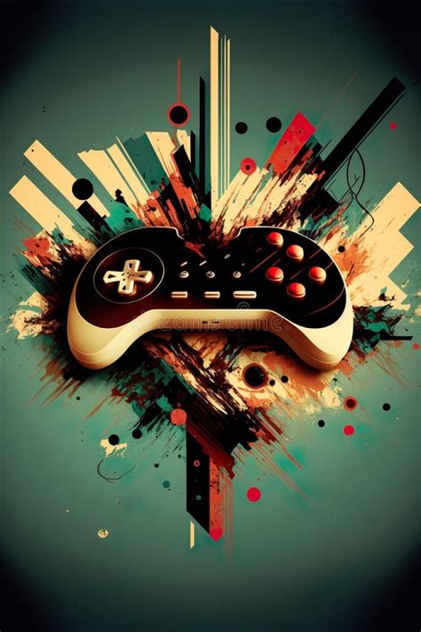 Gamepad In A Unique Design Console Gaming Abstraction Created With Generative Ai Technology