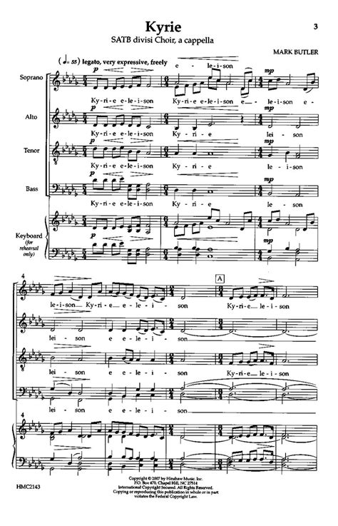 Kyrie Sheet Music By Mark Butler Sku 08764525 Stantons Sheet Music