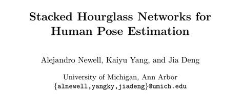 분석 Stacked Hourglass Networks For Human Pose Estimation