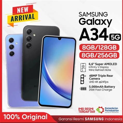 Jual SAMSUNG GALAXY A34 5G RAM 8 256 SEGEL RESMI Kota Surabaya GADGETwtc Tokopedia