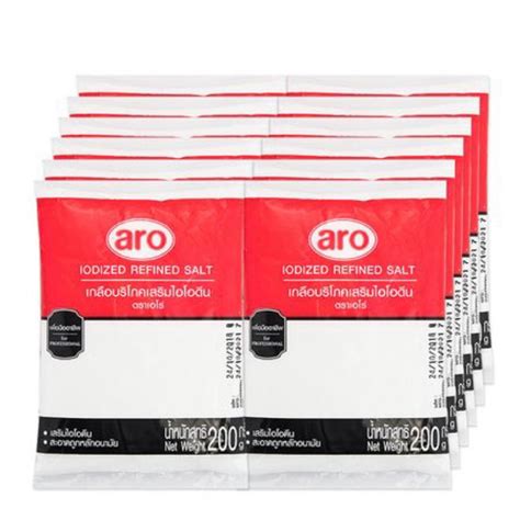 เอโร่ เกลือบริโภคเสริมไอโอดีน 200 กรัมx 12 ถุง เกลือ Shopee Thailand