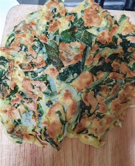 뽀빠이 시금치 깻잎 야채 달걀 전