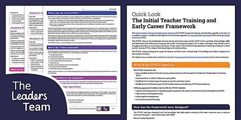 Quick Look Teacher Training And Early Career Framework