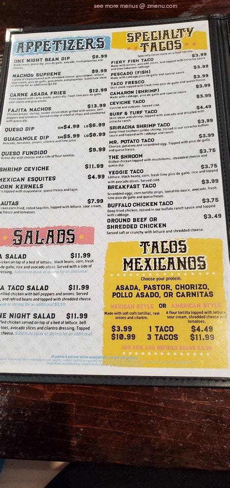 Online Menu Of One Night Taco Stand Restaurant Jacksonville Florida