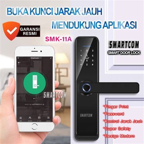 Jual SMARTCOM Smart Door Lock Digital Password Key Password Fingerprint Kunci Pintu Silinder