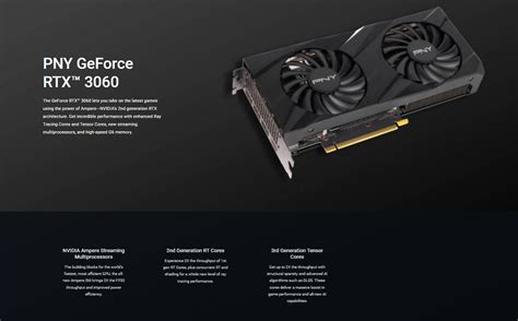 Pny Nvidia Geforce Rtx 3060 12gb Xlr8 Gaming Verto Dual Fan 3584 Cuda 1320 1777mhz 15gbps 8k
