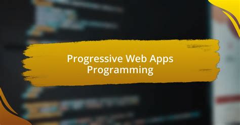 Progressive Web Apps Programming Quiz Sg