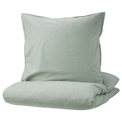BERGPALM Bettwäsche-Set, 3-teilig, grün/Streifen, 240x220/80x80 cm ...