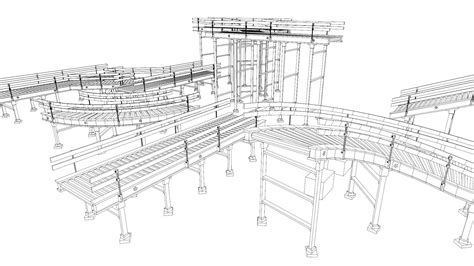 Conveyor Belt Scene And Constructor D Model
