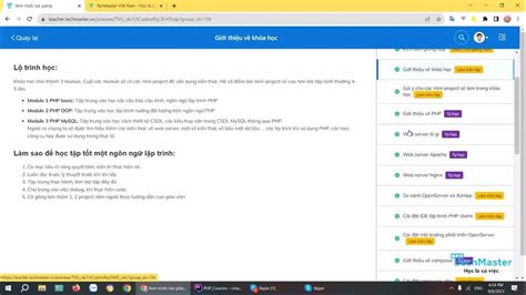 tổng quan môn php mysql lộ trình php laravel techmaster youtube