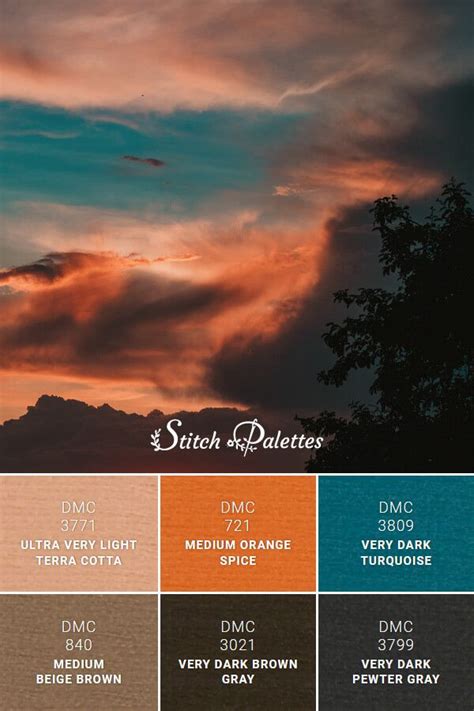 Embroidery Color Palette With Thread Codes